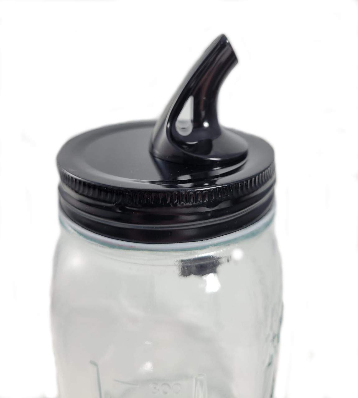 AmeriPour Black - Mason Jar Pour Spout - Regular Mouth - For Moonshine And Whiskey - Made 100% In The USA. Free Flow Mason Jar Spouts That Don't Leak. No Cracks, Just A Perfect Pour Everytime. 2 Pack