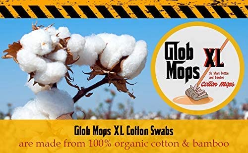 Glob Mops XL Cotton Swabs 2.0 – Extra Absorbent Bamboo Cotton Swabs – Cotton Swabs Made With Durable Sticks & Tips Designed For Cleaning Hard To Reach Spots (2-Pack, 600 Total Cotton Buds)