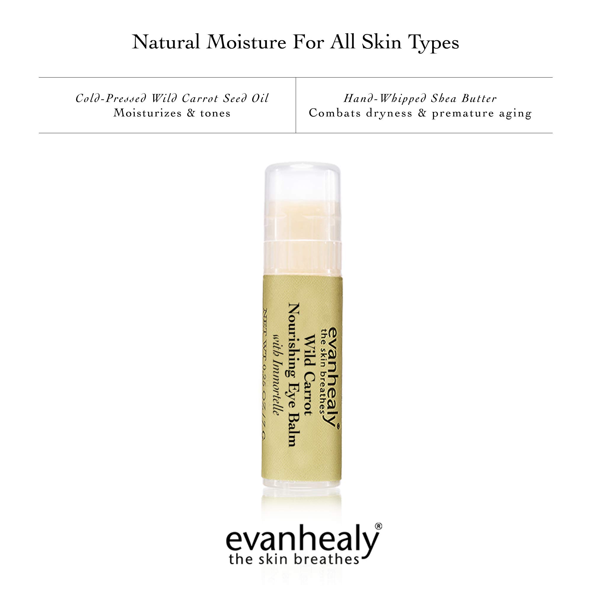 evanhealy Wild Carrot Immortelle Eye Balm | Organic Travel Moisturizer Stick | Hydrating Balm to Brighten Skin Around Eyes, Face, & Body | On the Go Moisturizer