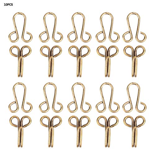 Sheens 10Set 28MM/1.1in Covered Hook & Eye Closures for Bra and Clothing Over Coat Underwear(Bronze)