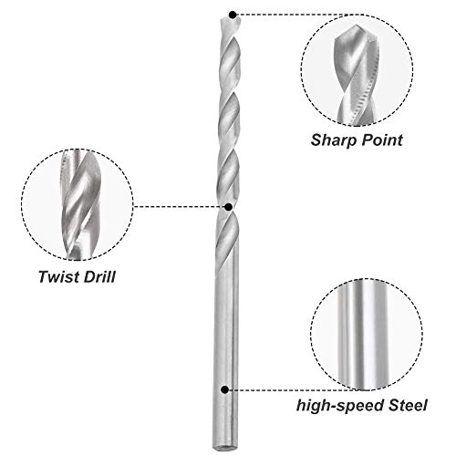 Utoolmart High Speed Steel Straight Shank 2.6mm Diameter Drilling Twist Drill Spiral Drill Bits Set Power Tool 10Pcs