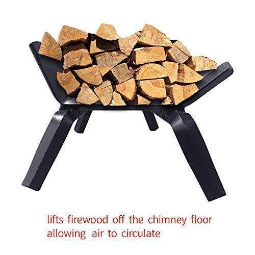 Amagabeli Fireplace Log Grate 24 inch Wide Bundle 30.7in Tall Fireplace Log Rack