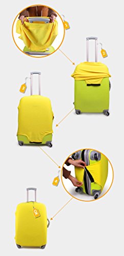 BIGCARJOB Travel Dust-proof Suitcase Cover Sunflower Print Clear Luggage Cover Protector Tsa Approved for 30-32inch