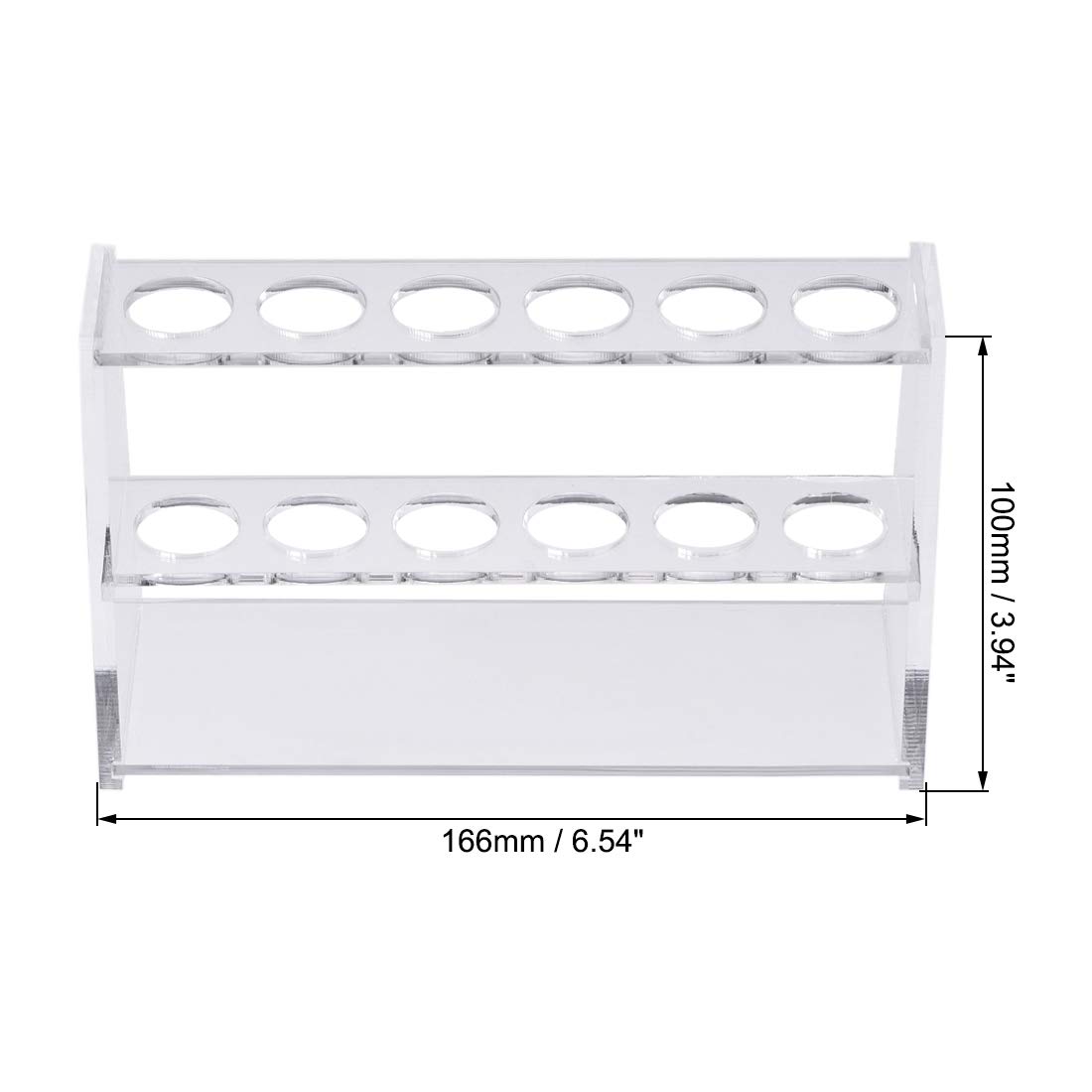 uxcell Acrylic Test Tube Holder Lab Stand Rack 6 Wells for 25ml Centrifuge Tubes Clear