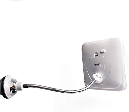 Fancii Chrome Gooseneck Attachment with Locking Suction Cup, For Luna, Mira and Maya LED Mirror Series (Mirror Not Included)