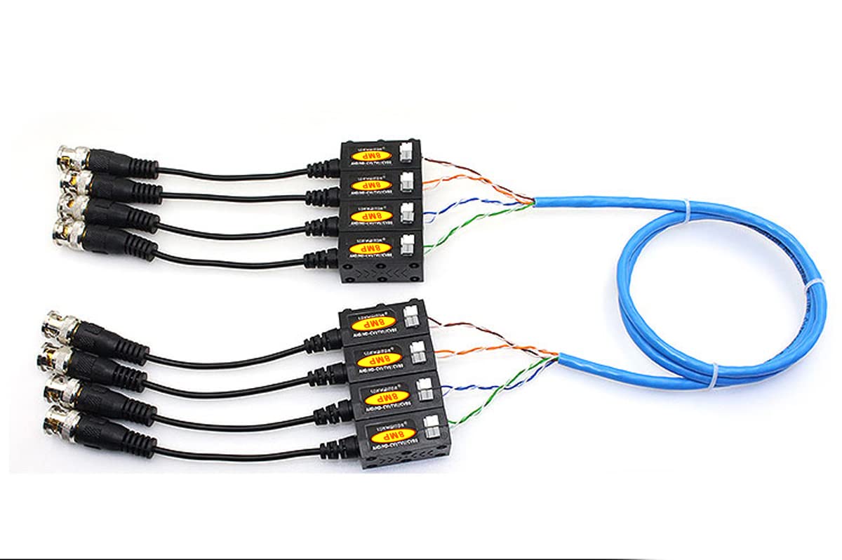 eoere 20 Pairs Passive HD BNC Video Balun Transceiver Transmitter AHD/TVI/CVI/CVBS Cable Connectors for 720P/960P/1080P/3MP/5MP/8MP CCTV Security Cameras