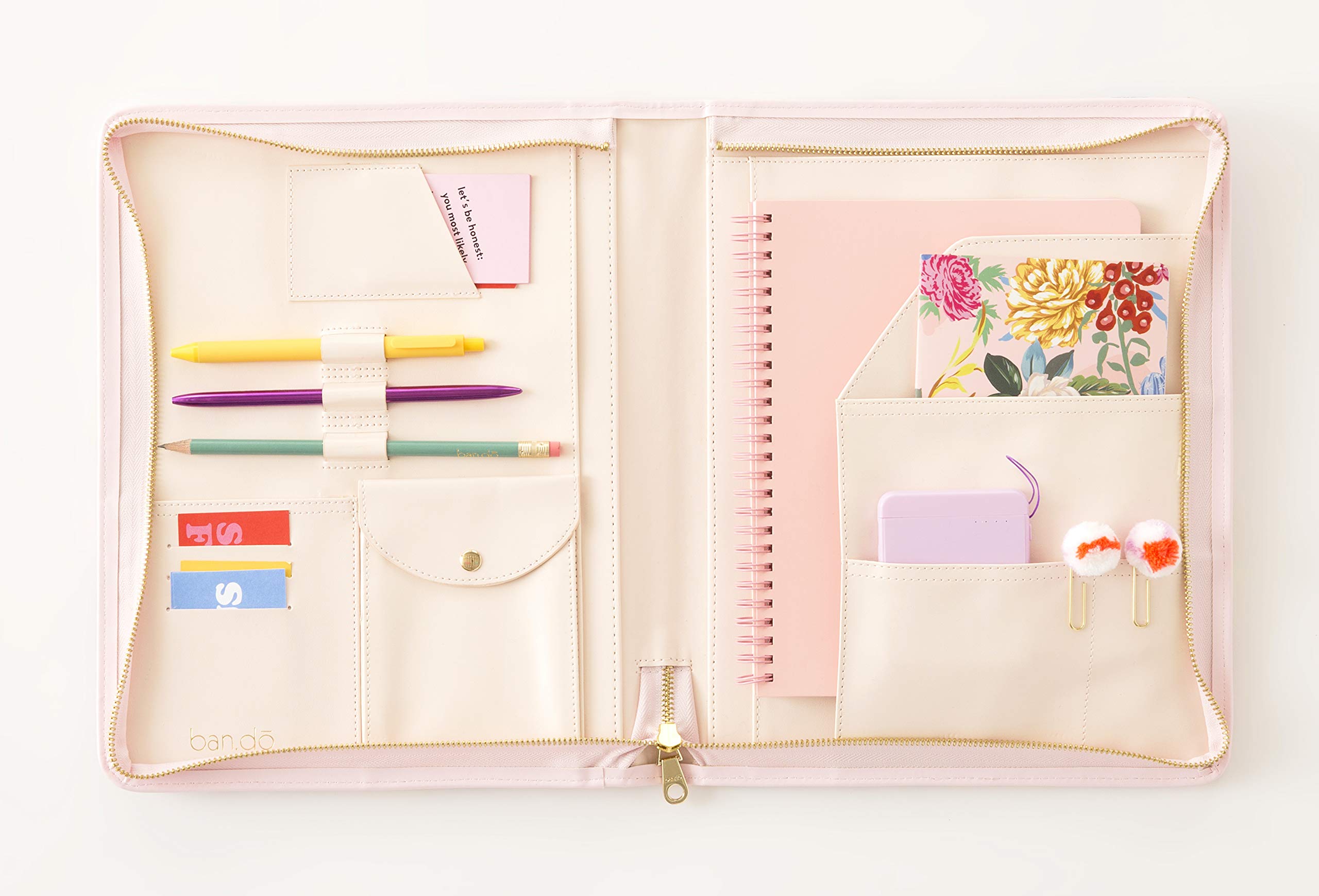 ban.do Rough Draft Mini Spiral Notebook, 9" x 7" with Pockets and 160 Lined Pages, I Am Very Busy