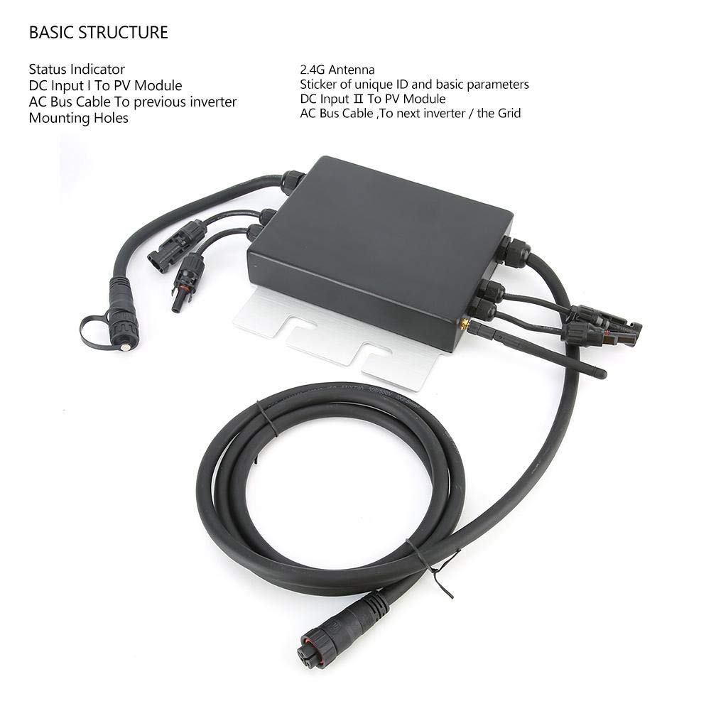 700W Micro Solar Inverter, 120V & 230V Solar Grid Tie Inverter with IP65 Waterproof, 2.4G Communication, Solar Panel Micro Inverter