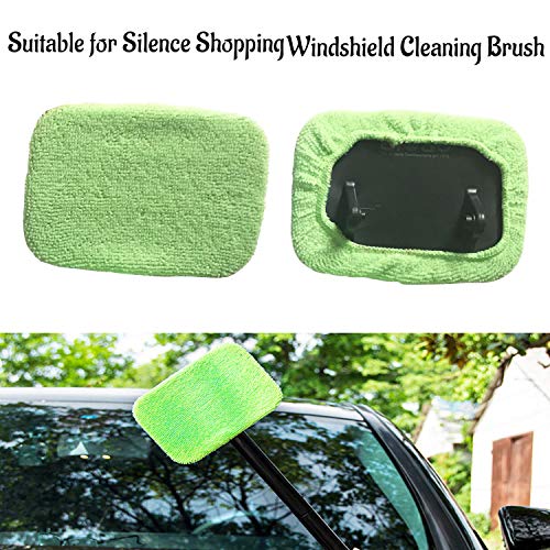 Silence Shopping Car Care Replaced Microfiber Clothes Windshield Cleaning Brush Durable Buffing Pad Cover Washable Polishing Bonnet Green Pack of 5