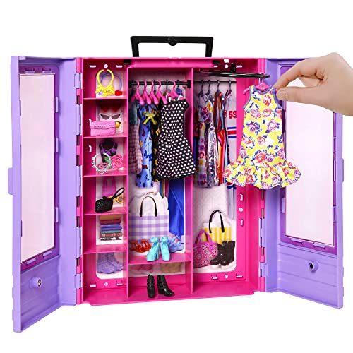 Barbie Fashionistas Playset, Ultimate Closet with 6 Hangers and Multiple Storage Spaces, Plus Fold-Out Clothing Rack