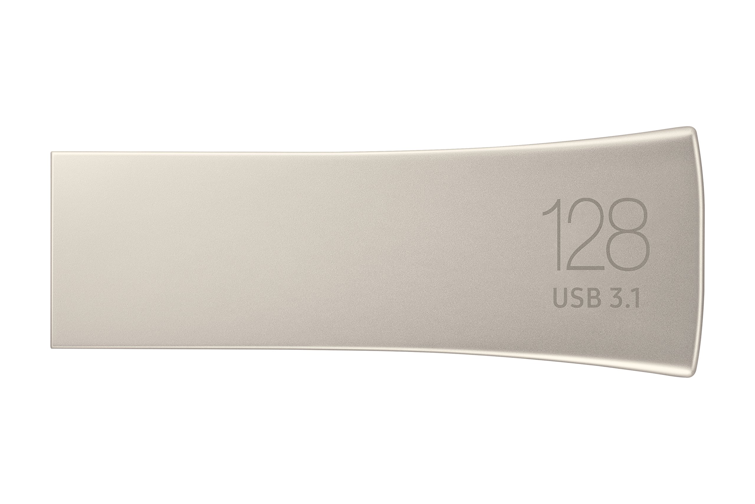 SAMSUNG BAR Plus 3.1 USB Flash Drive, 128GB, 400MB/s, Rugged Metal Casing, Storage Expansion for Photos, Videos, Music, Files, MUF-128BE3/AM, Champagne Silver