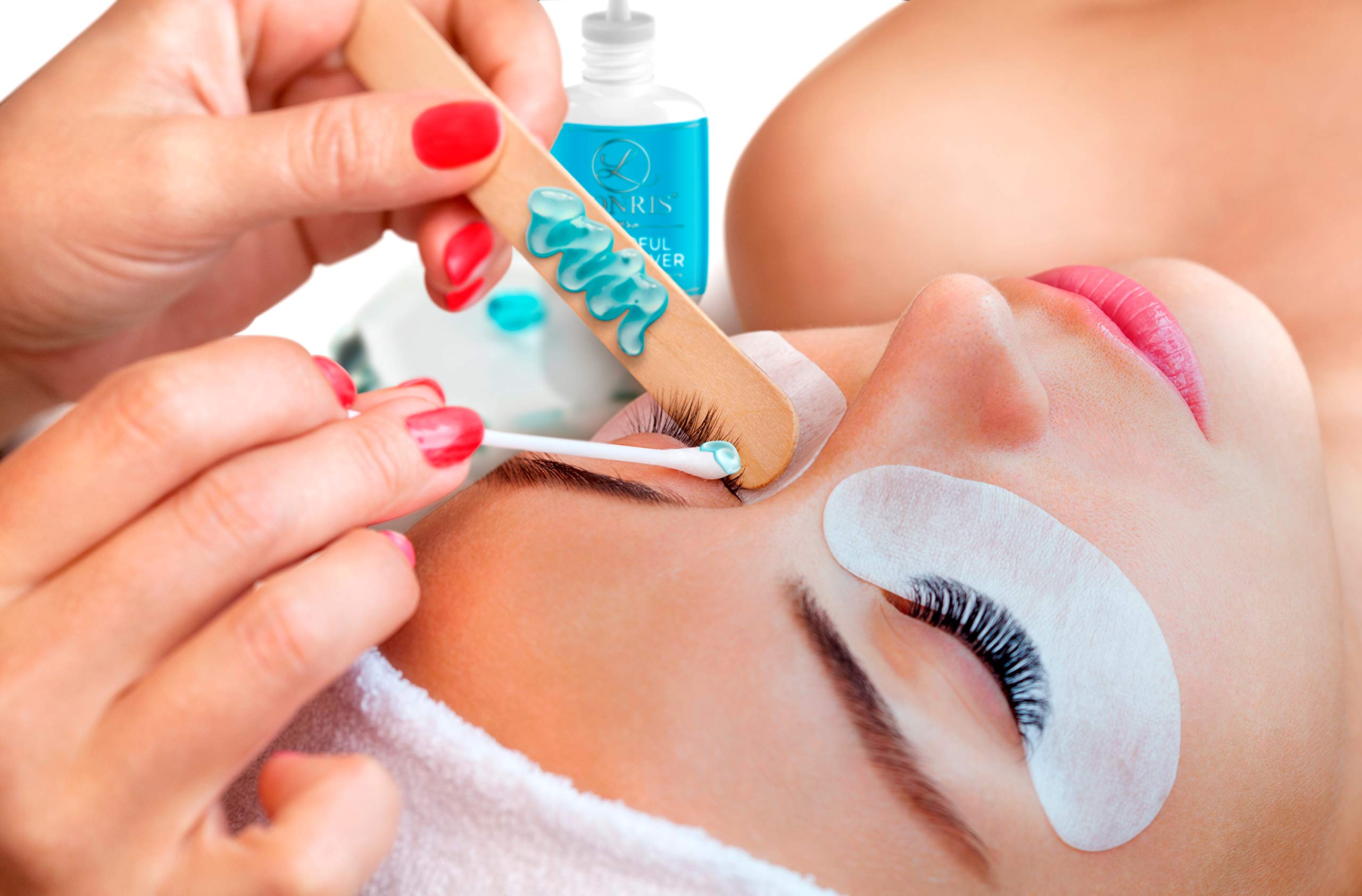 Fast GEL REMOVER for Eyelash Extension Glue LONRIS 15 ml No-Burn / 1-2 minutes - Lash Adhesive Dissolution time/Thick consistency/Blue Color Lash Supplies/no Odor Eyelash Supply