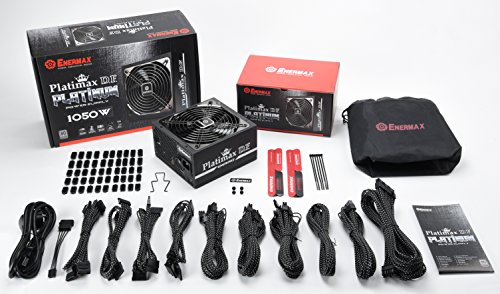 Enermax Platimax D.F. 80 PLUS Platinum Certified Full Modular 1050W Power Supply with Amazing DFR Technolohy and D.F. switch, Individual Sleeved Cable, 10 years Warranty , EPF1050EWT