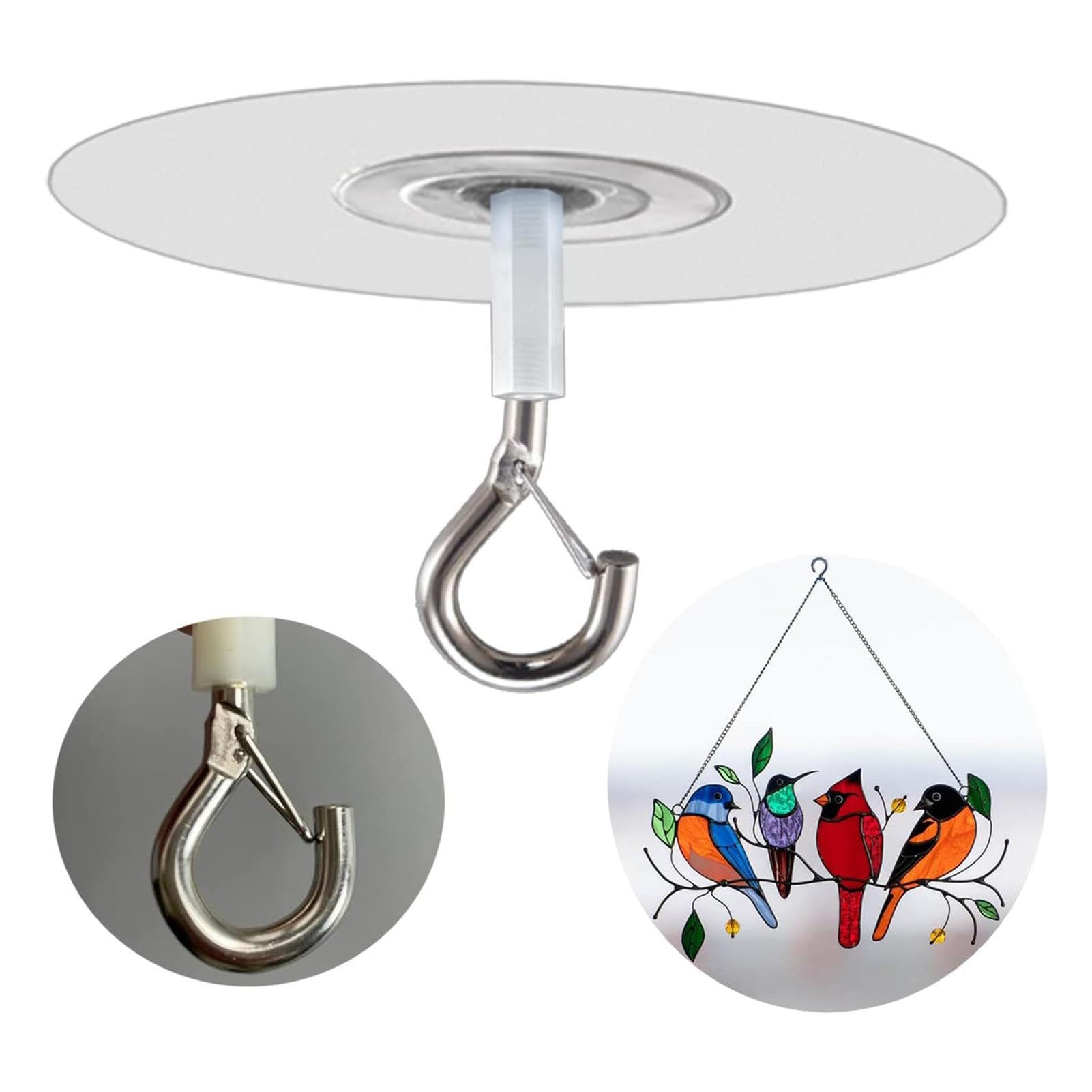 Adhesive Ceiling Hooks, Sticky Hooks for Hanging, Drill Free Hanging Ceiling Hook, Heavy Duty Ceiling Hooks for Hanging Plants, Drop Ceiling Hooks for Lantern, String Lights, Wind Chime