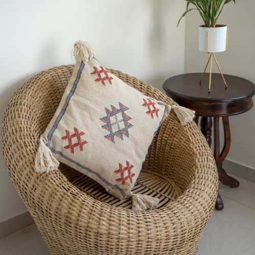 ABSTRACT INDIA Ivory Cactus Silk Throw Pillow Cover Sabra Moroccan Pillow Premium Quality Decorative Pillow Cover with Hidden Zipper 20x20 inch Cushion Cover…
