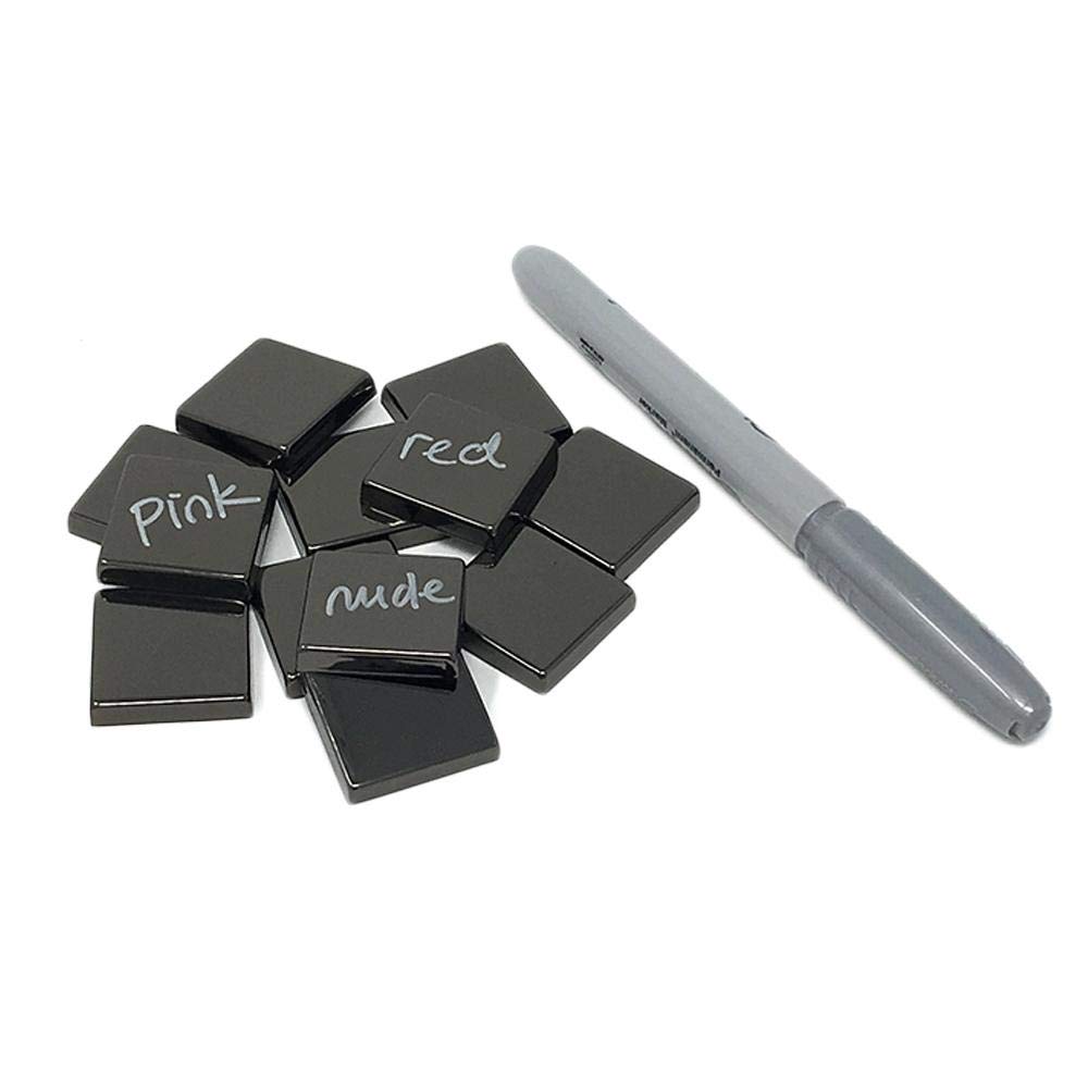 Z Palette Empty Square Metal Pans Black 20 Pack for Eyeshadow Palette Magnetic Makeup Palette (26mm)