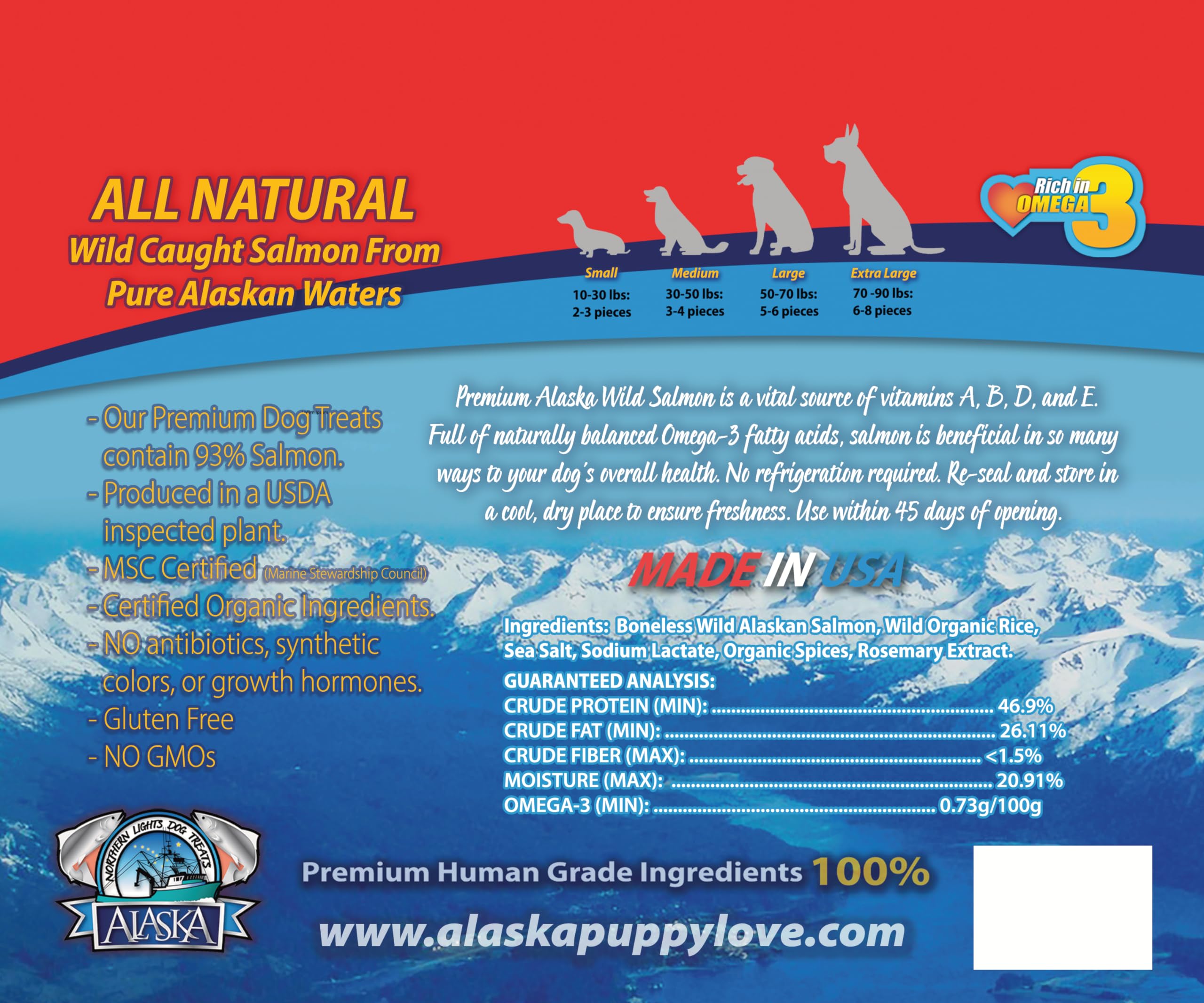 Alaska Puppy Love Wild Alaskan Salmon Jerky 3oz