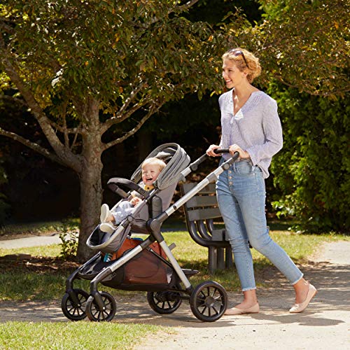 Evenflo Pivot Xpand Modular Stroller, Baby Stroller, 4 Modes, Durable Construction, Extra-Large Storage Basket, Compact Folding Design, 55-lb Capacity, Stallion Black-1 Count (Pack of 1)