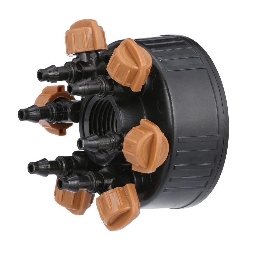 USA Made (6-Plant) - DIY Grow Kit - Great Hydroponics Drip Irrigation Kit - Includes 50ft 1/4 Inch Drip Tubing, 360 Adjustable Emitter Stakes, 6-Outlet Adjustable Manifold 0-20GPH 1/2β FPT (6-Plant)