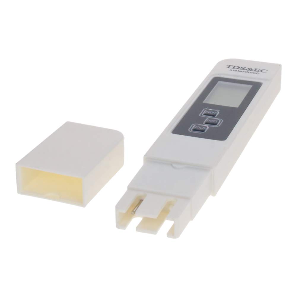 Othmro TDS & EC Tester TDS Three in one Handheld Tester 1-9990PPM 1 Resolution Plastic+304 Stainless Steel White 1PCS