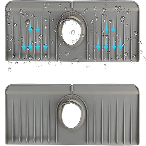 Actoridae Faucet Sink Splash Guard Water Catcher Mat with foldable trap for Kitchen & Bathroom Countertop Protect Suit for 2.5" Single Faucet