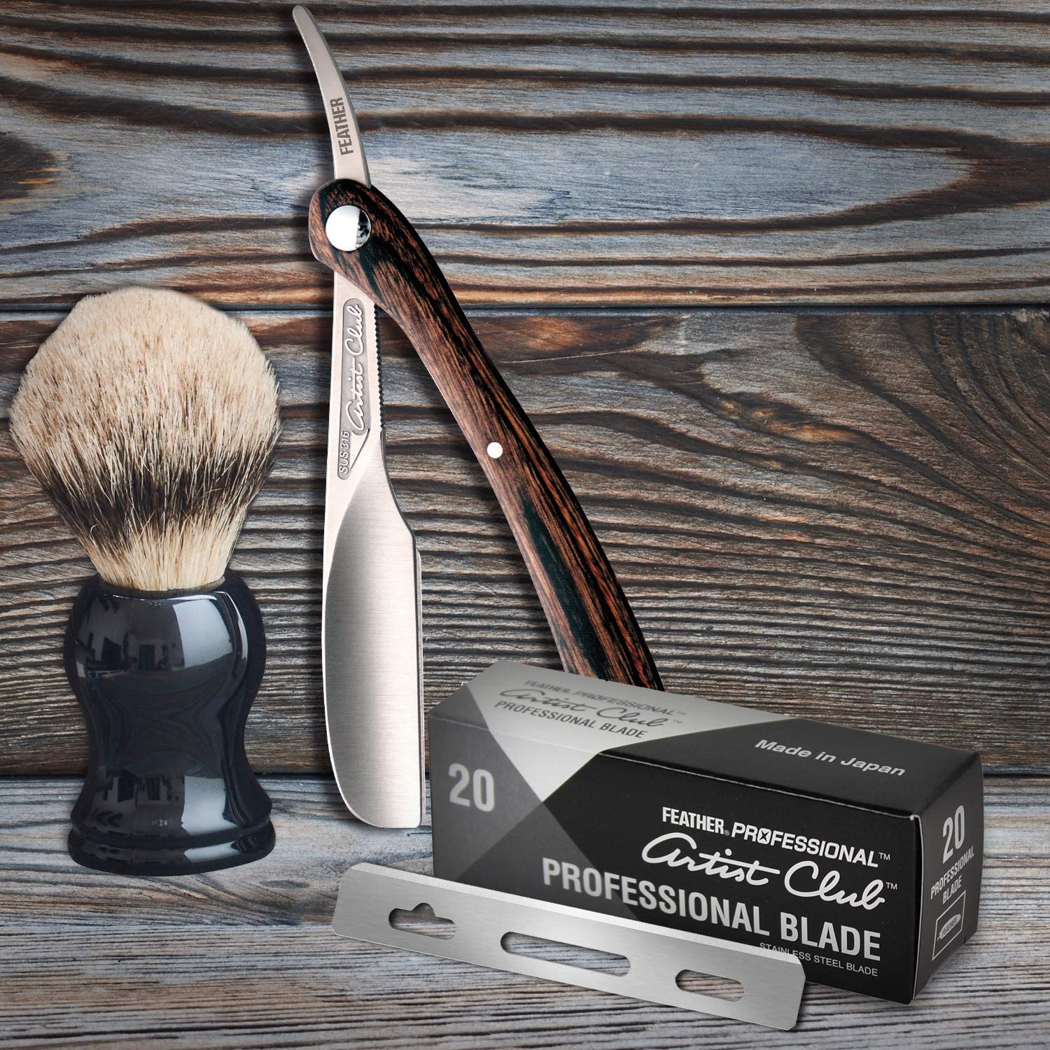 Feather Artist Club Professional Single Edge Razor Blades - (20 Count) - Single Straight Edge Razor Blade Refills for Shaving With Straight Edge Razors - For Men & Barbers