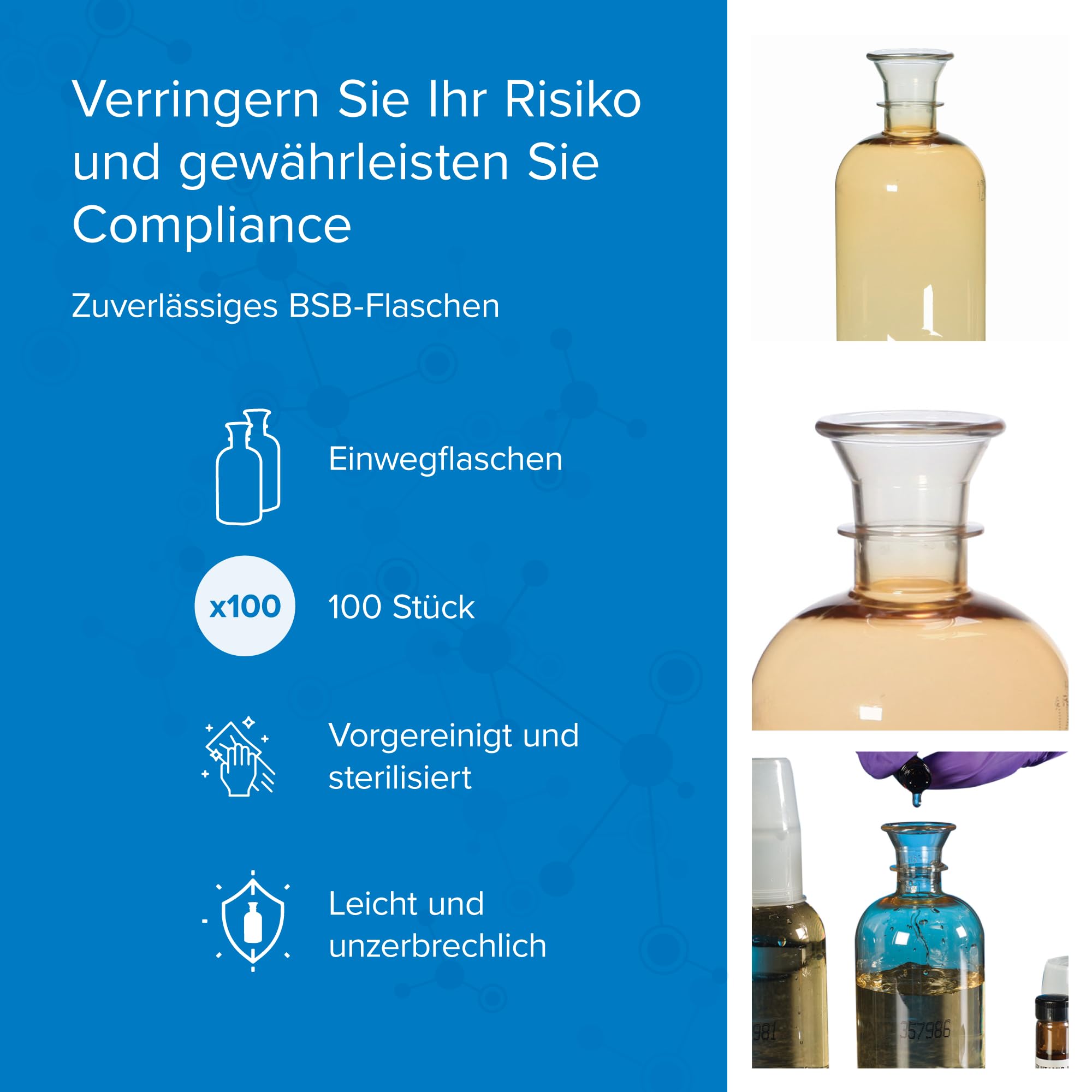 Environmental Express AO-53200-02 Disposable BOD Bottle, 300 mL (100 Pack)