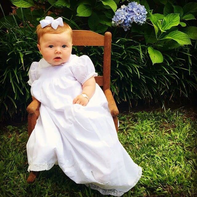 Feltman Brothers Girls Christening Gown White Batiste Lace with Bonnet 9/12m