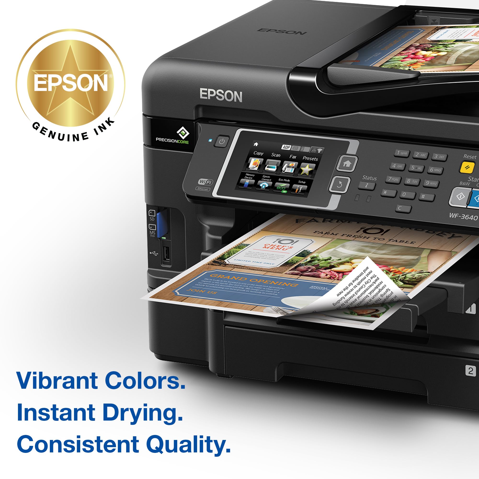 EPSON 252 DURABrite Ultra Ink High Capacity Cyan Cartridge (T252XL220-S) Works with WorkForce WF-3620, WF-3640, WF-7110, WF-7610, WF-7620, WF-7710, WF-7720, WF-7210