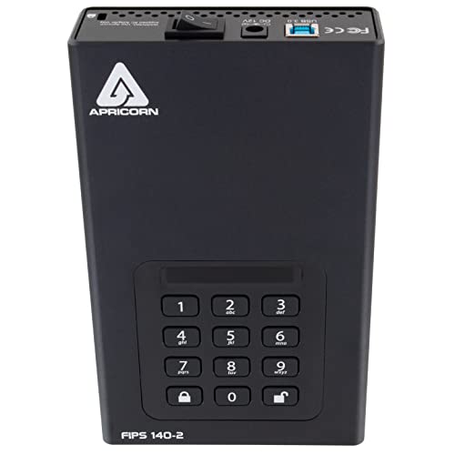 Apricorn 4TB Aegis Desktop Padlock FIPS 140-2 Validated 256-Bit Encrypted Hard Drive (ADT-3PL256F-4000)