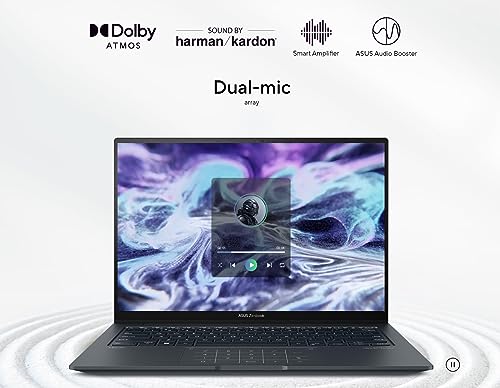 Asus Zenbook 14.5/in 2.8K(2880 x 1800) 120Hz OLED Laptop, 14-Core i7-13700H Evo, 100 Percent DCI-P3, WiFi 6E, 2X Thunderbolt 4, Harman Kardon, Widnows 11, w/Mousepad (16GB LPDDR5 RAM | 1TB PCIe SSD)