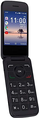 Alcatel SMARTFLIP 4052R | 4G LTE | 4GB Flip-Phone | Bluetooth, WiFi, Big Buttons | Carrier locked to AT&T. Phone is not unlocked - Volcano Black