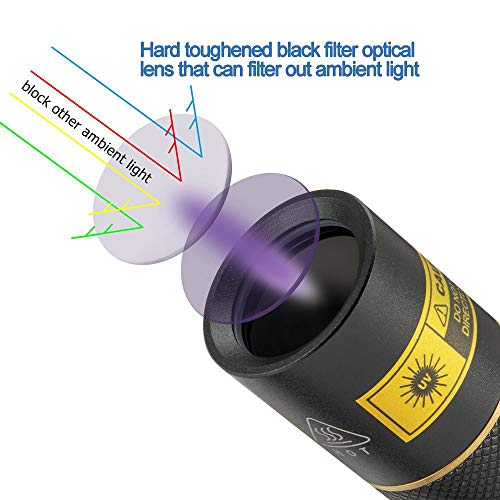 ALONEFIRE SV003 10W 365nm UV Flashlight Portable Rechargeable Blacklight for Pet Urine Detector, Resin Curing, Scorpion, Fishing, Minerals with Aluminum Case, Battery Charger