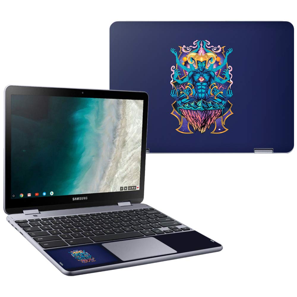 MightySkins Skin Compatible with Samsung Chromebook Plus LTE (2018) - Meditating God | Protective, Durable, and Unique Vinyl wrap Cover | Easy to Apply, Remove, and Change Styles | Made in The USA