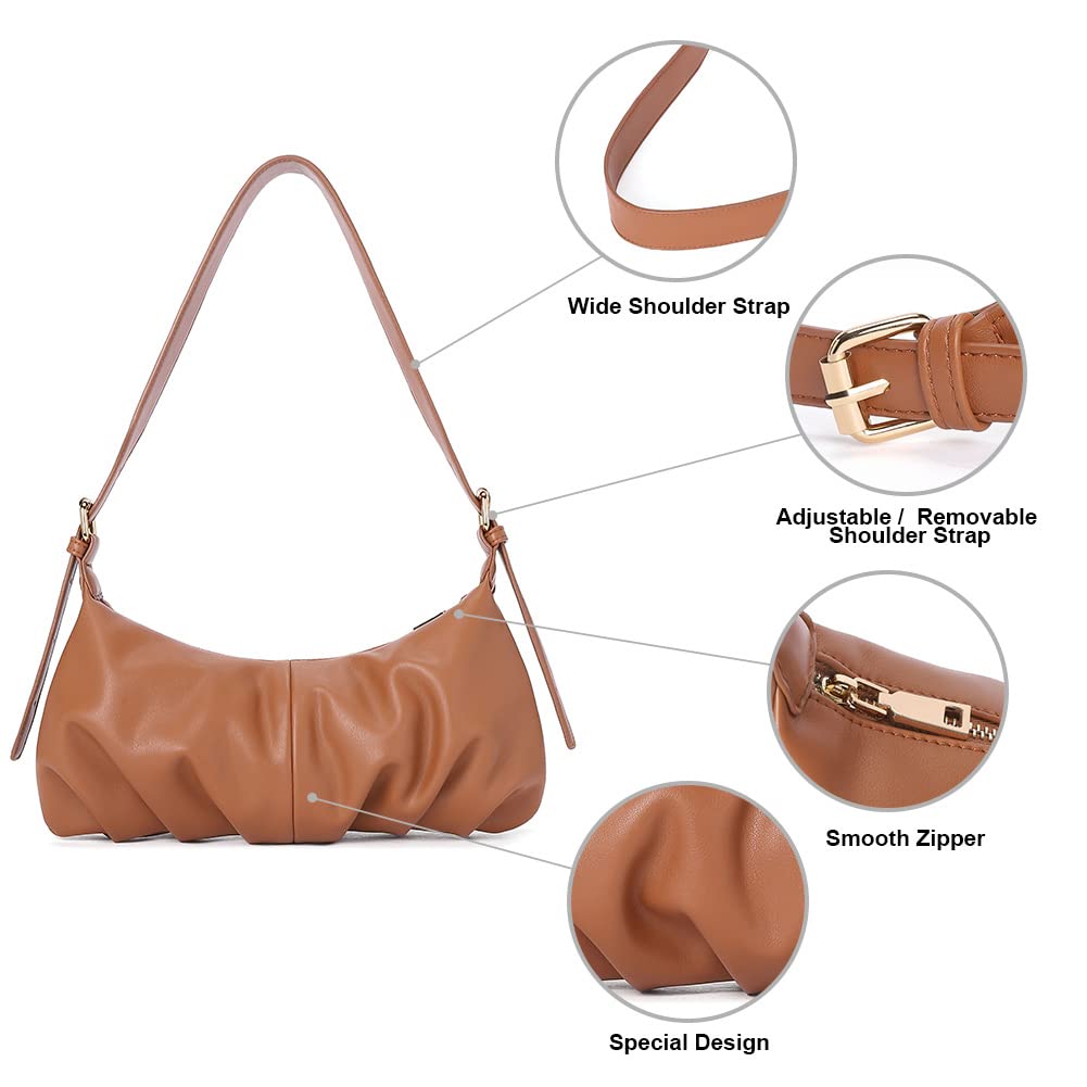 CLUCI Shoulder Bag,Purses for Women Dumpling Small Hobo Bags Vegan Leather Ladies Clutch with Adjustable Strap