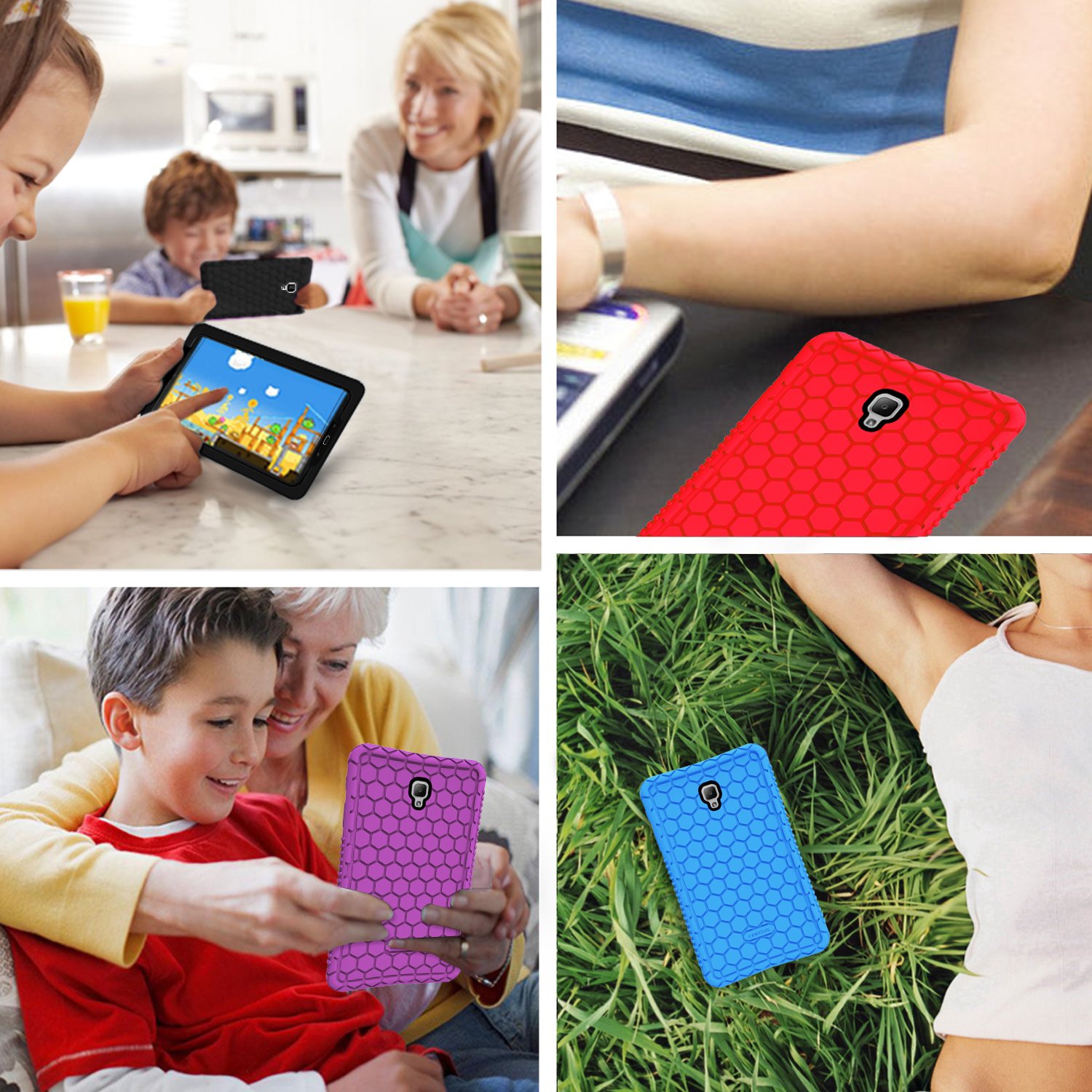 Fintie Silicone Case for Samsung Galaxy Tab A 8.0 2017 Model T380/T385, Light Weight Shock Proof Silicone Cover [Anti Slip] [Kids Friendly] for Galaxy Tab A 8.0 Inch SM-T380/T385 2017 Release, Black