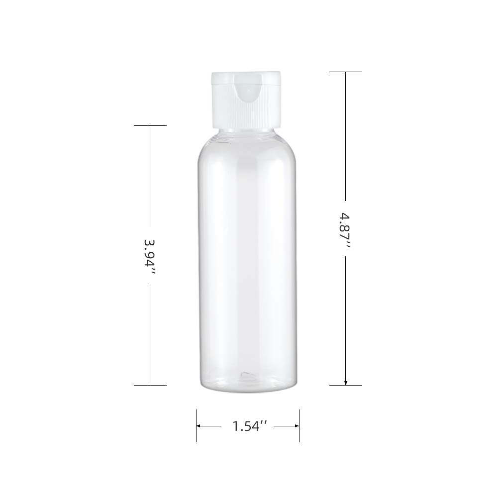TANCANO Plastic Travel Bottles, Clear 3.4oz/100ml Empty Lotion Bottle Small Squeeze Bottle Containers with Flip Cap for Shampoo Conditioner Toiletries