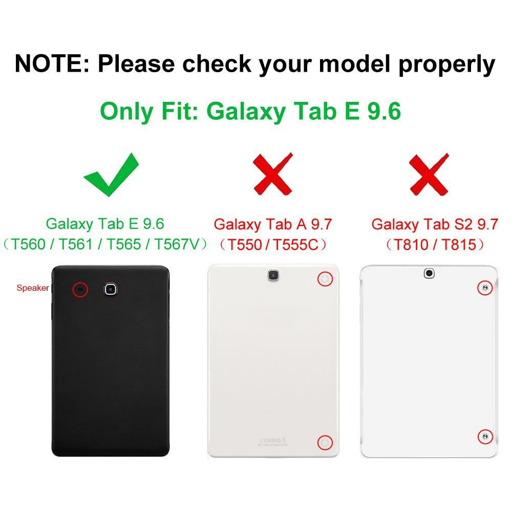 Fintie Slim Case for Samsung Galaxy Tab E 9.6 2015 (Model SM-T560/T561/T565/T567), Ultra Lightweight Protective Stand Cover, Black