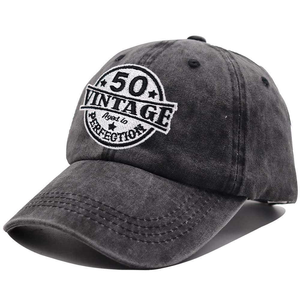 50th Birthday Gifts for Women Men, Vintage 1974 Hat, 50 Years Old Adjustable Embroidered Baseball Cap