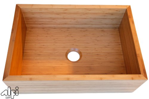 ALFI brand AB3321 33-Inch Double Bowl Bamboo Kitchen Farm Sink