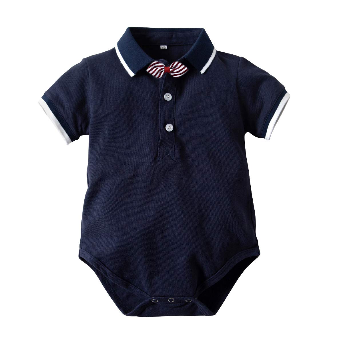 Carlstar Baby Boys Gentleman Outfit Suits,Infant Boys Short Pants Set,Short Sleeve Romper Shirt+Suspender Pants+Bow Tie (Spaceship, 9-12M)