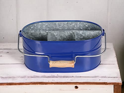 Alpha Living Home Utensil Caddy, Silverware Caddy Party, Silverware Caddy, Picnic Caddy, Flatware Caddy, Paper Plate Caddy, Galvanized Utensil Caddy, Metal Caddy, Outdoor Utensil Caddy - Slaty Grey