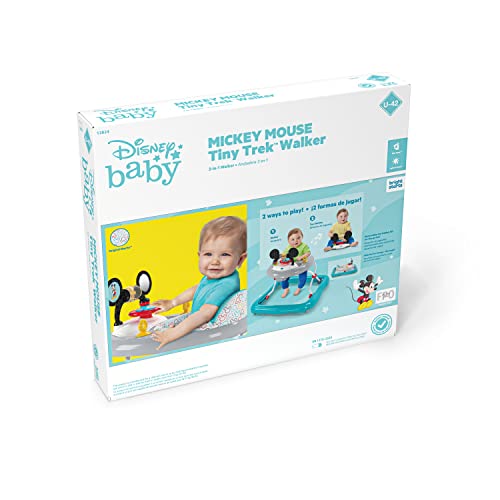 Bright Starts Disney Baby Mickey Mouse Original Bestie 2-in-1 Baby Activity Walker - Easy Fold Frame and Removable-Toy Station, 6 Months and up