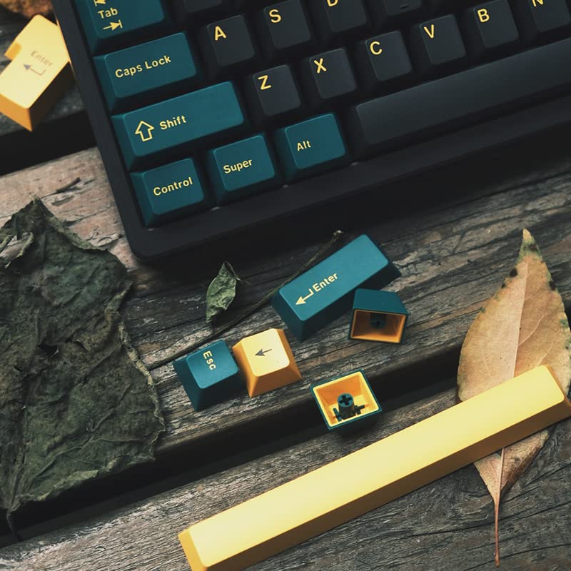 Akko Keycaps MARRS Green 184-key Cherry Profile ABS Double-Shot Keycaps Set for Mechanical Gaming Keyboard with ISO modifiers