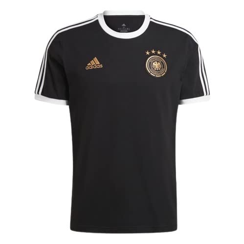 adidas Germany DNA 3-Stripes Tee (as1, Alpha, s, Regular, Regular, Small) Black/White