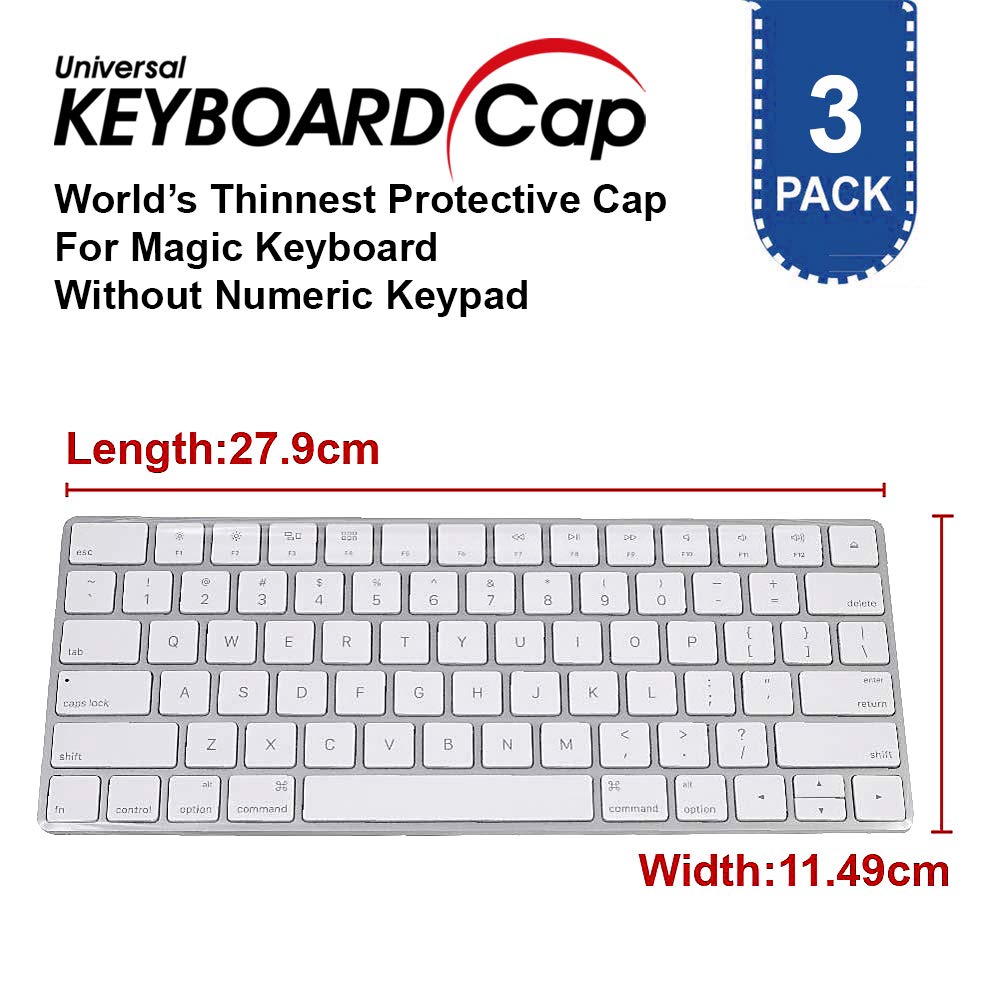 Green Onions Supply Fully Covered Flat Style 0.025mm Wipeable Superb Tactile Feeling Waterproof Anti-Dust Keyboard Cap Cover for 2021 iMac Apple Wireless Magic Keyboard Hospital/Dentist Use [3 Pack]