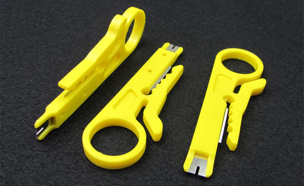Mini Wire Stripper 3 Pcs Network Wire Stripper Punch Down Cutter for Network Wire Cable, RJ45/Cat5/cat6 Data Cable, Telephone Cable and Computer UTP Cable