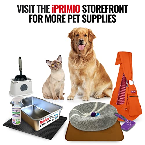iPrimio Cat Litter Scoop Metal with Deep Shovel - (Black) - Non Stick Plated Aluminum Cat Litter Scooper for Litter Box - Designed by Cat Owners - Patented Sifter with Holder - Super Solid Handle