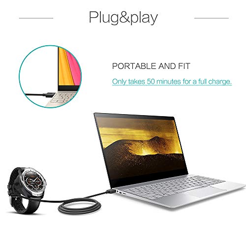 TUSITA Charger Compatible with TicWatch Pro 2020, Pro 4G LTE Smartwatch - USB Charging Cable Clip Cradle 3.3ft 100cm - Bluetooth Smart Watch Accessories