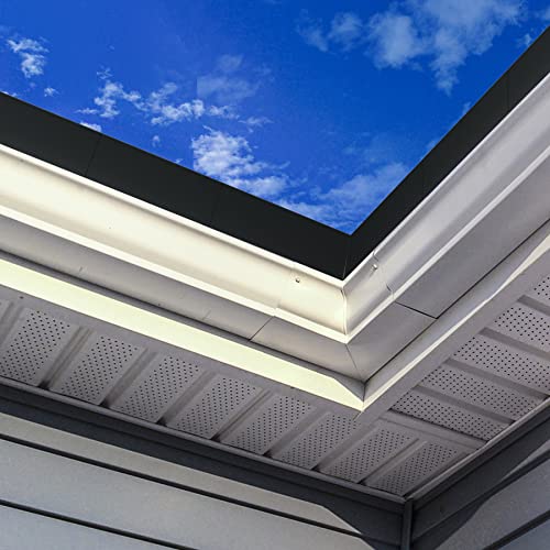BJADE'S Gutter Valley Splash Guard,4 Pcs Aluminum Roof Valley Splash Shield Gutter Guard.for Straight,Flat Roofs,Corner,10 inch Each,Black